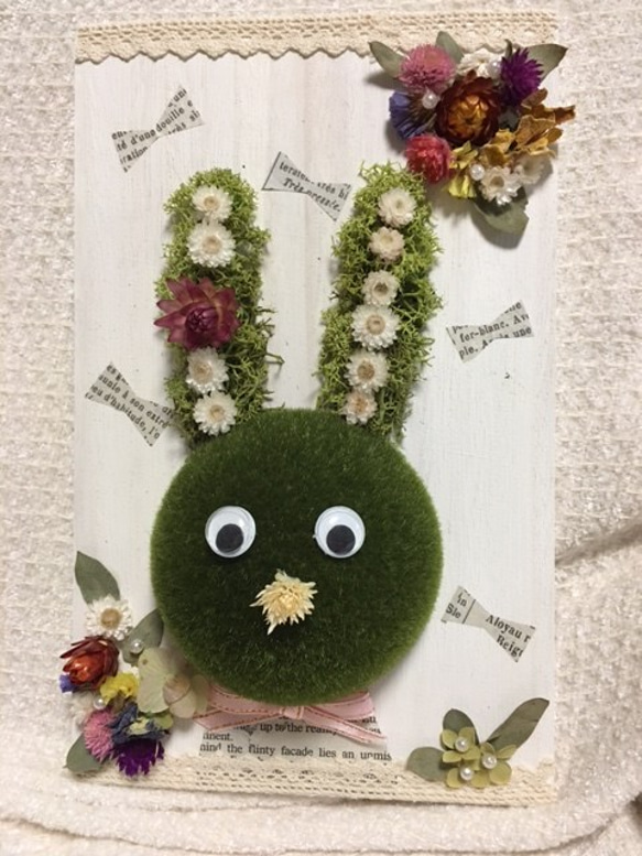 モスうさぎ（春のアレンジ） リース hanayumo 通販 3413010｜Creema(クリーマ)