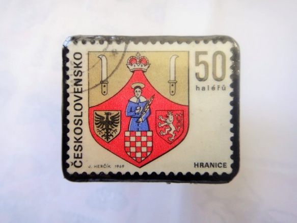 チェコスロバキア 切手ブローチ1313 ブローチ Yukio TANZAWA 通販 2485680｜Creema(クリーマ)