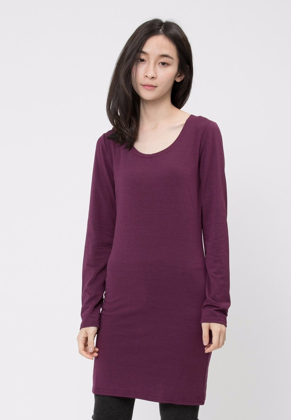 Brush Fleece Thermal Inner Shirt Dress Burgendy チュニック so that's me 通販 ...
