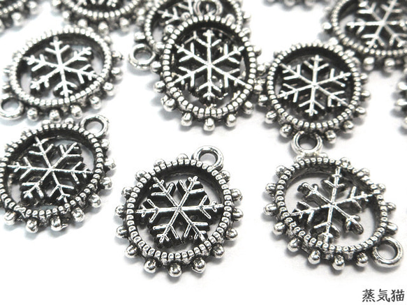 ミニ雪の結晶チャーム 銀古美 25個【クリスマス 雪結晶 ピアス イヤリング ハンドメイド用アクセサリーパーツ素材】 チャーム 蒸気猫 通販 ...