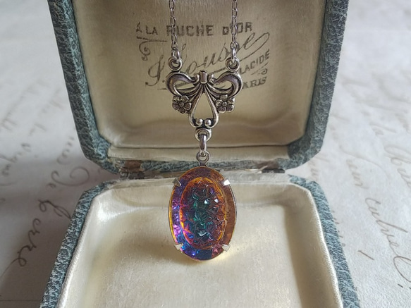 ＊Y様ご予約品 ヴィンテージ IceRock（Volcano-color）／Flower Silverカラーネックレス ネックレス・ペンダント ...