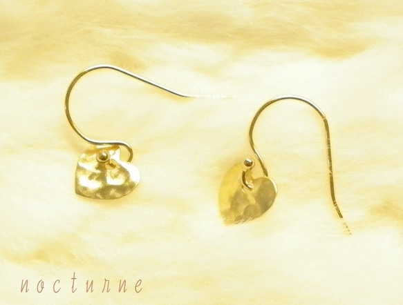 14kgf～ハートhammerplateピアス ピアス（フック・チェーン） nocturne 通販 143349｜Creema(クリーマ)