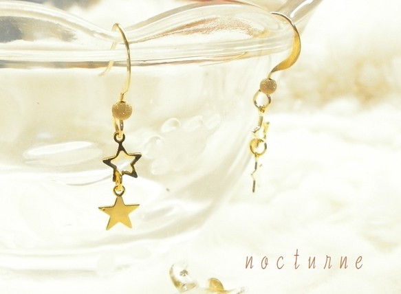 14kgf～きらきら星のピアス ピアス（フック・チェーン） nocturne 通販｜Creema(クリーマ) 143401