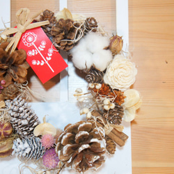 Wild Fun lクリスマスリース（クリスマスデコレーション/クリスマスデコレーション/ショップデコレーション/クリスマスドア ドライ ...