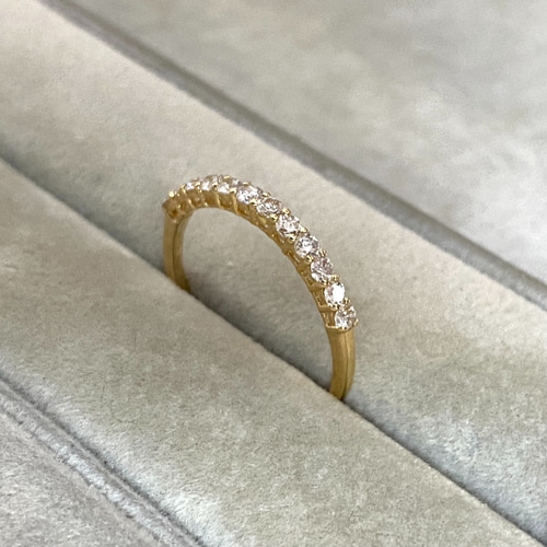 受注生産】K18YG ダイヤ リング 0.3ct ハーフエタニティ K18YG 受注生産】K18YG ダイヤ リング 0.3ct ハーフエタニティ K18YG