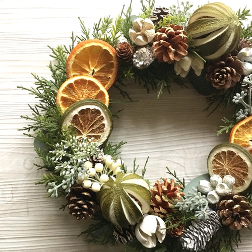 orange Christmas2 ドライオレンジのクリスマスリース リース orange Christmas2 ドライオレンジのクリスマスリース リース