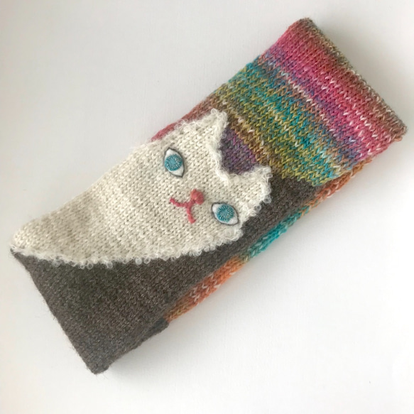 グラデーションがきれいなwoolのねこウォーマー 虹 ネックウォーマー atelier HASU 通販 6697653｜Creema(クリーマ)