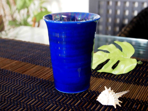 瑠璃のパールカップ グラス 巷房レオ 通販 4386571｜Creema(クリーマ)