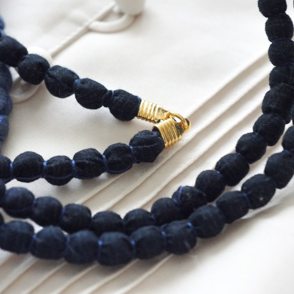 【A予約品】結びネックレス3~4連－ブルーグラデーション ネックレス・ペンダント musubu 通販｜Creema(クリーマ) 1366860