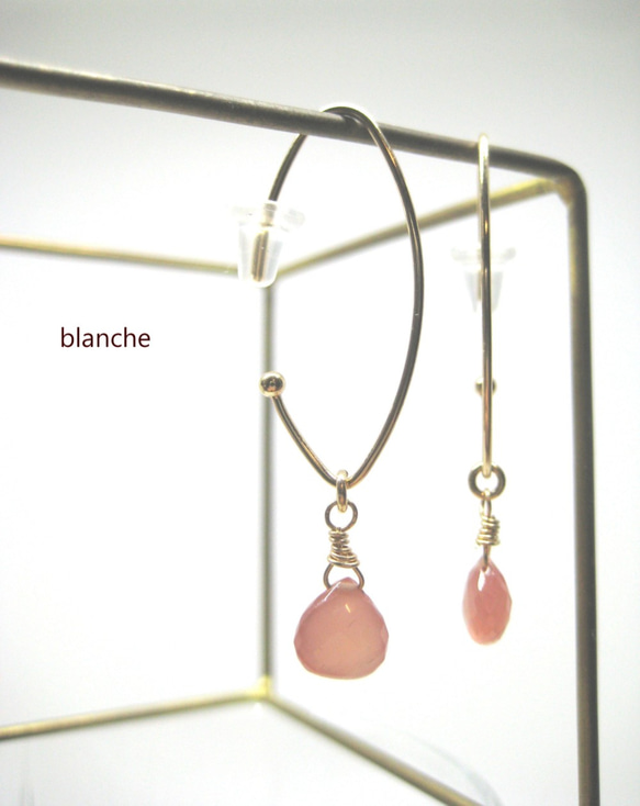 K18 インカローズ（マロン）のマーキスフックピアス ピアス（フック・チェーン） blanche 通販 5111587｜Creema(クリーマ)