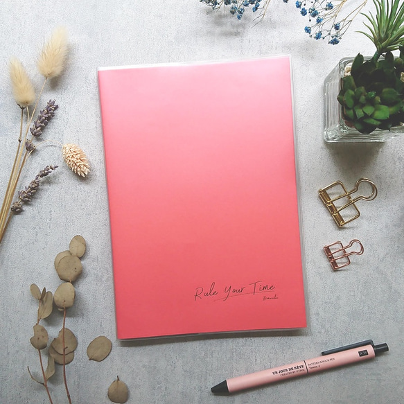 Dimanche Rule Your Timeページ番号Notebook Signature Edition（Coral Red 手帳 dimanche 通販｜Creema(クリーマ)