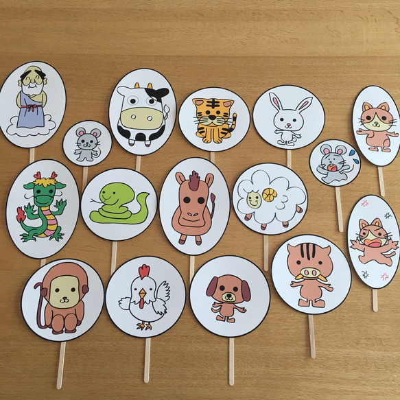 干支の話 ペープサート パネルシアター おもちゃ・人形 ぼたん2組 通販 3320030｜Creema(クリーマ)