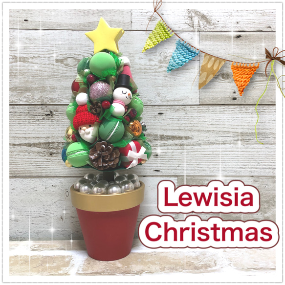 マカロン♡クリスマストピアリー リース Lewisia 通販 10601889｜Creema(クリーマ)