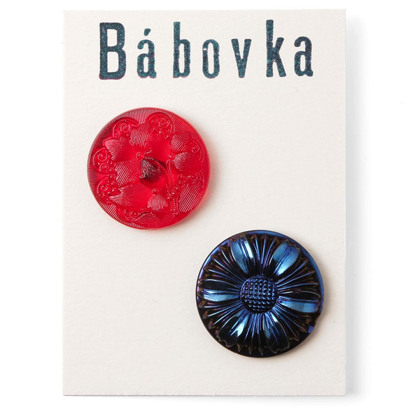 チェコ ガラスボタン2つセット ボタン Babovka 通販 1778359｜Creema(クリーマ)