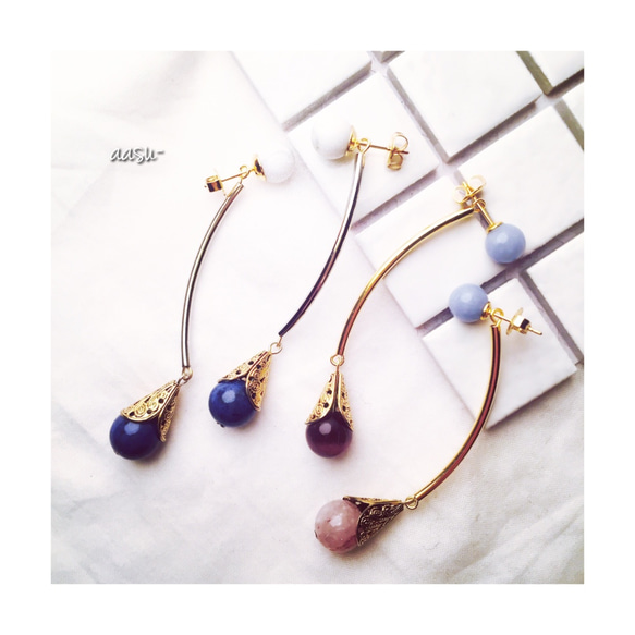 ヴィンテージキャップスズラン ピアス/イヤリング ピアス（スタッド・一粒） aasu- 通販｜Creema(クリーマ) 3764353