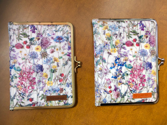 リバティラミネート (ホワイト)ワイルド・フラワーズがま口お薬手帳・母子手帳ケース口金選択可 がま口 mirumiru2525 通販 ...