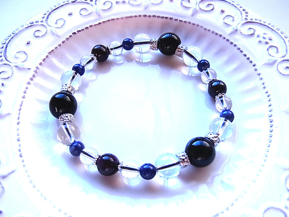 スギライト＆モリオン＆ラピスの霊障除けブレスレット ブレスレット STONE IRIS ストーン イーリス 通販 3175255｜Creema ...