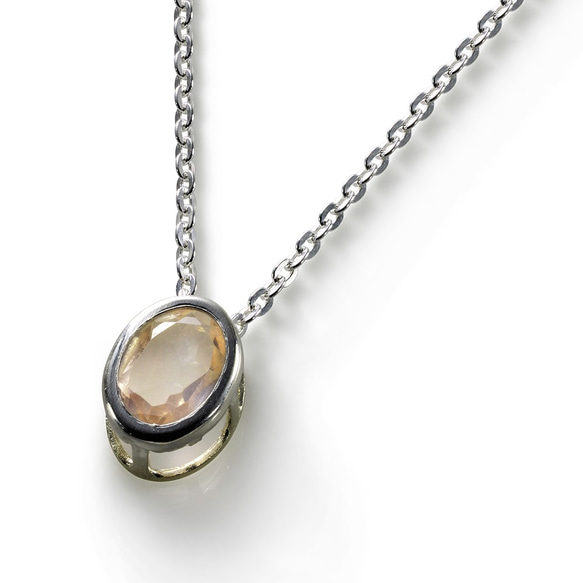 天然石ローズクォーツ オーバルネックレス SV925 ネックレス・ペンダント ベリーズファームジュエリー 通販｜Creema(クリーマ)