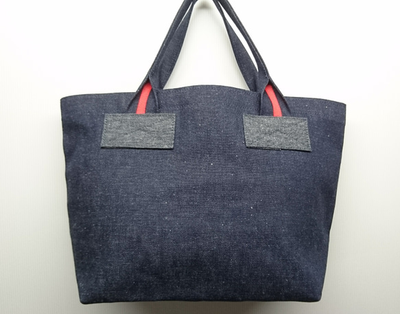 デニム風のステッチ帆布トートバッグ トートバッグ yoko9221 通販 2889291｜Creema(クリーマ)
