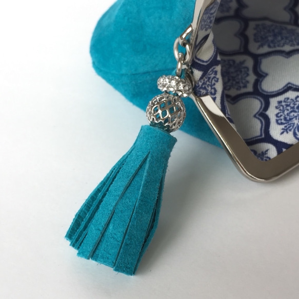 ターコイズブルー＆モロッカンのスエードがま口コインケース 小銭入れ・コインケース LunaSol 通販 4101882｜Creema(クリーマ)