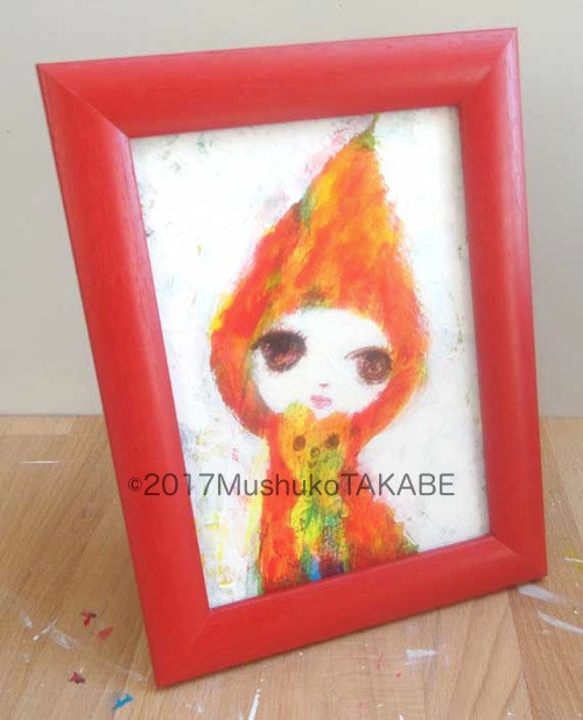 akaminiだっこ 絵画 MUSHUKO アーティスティックストア 通販 53680｜Creema(クリーマ)