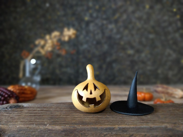 シックなハロウィン アンティーク調 ジャック・オー・ランタン(プチ) その他置物 ひょうたんベース 通販｜Creema(クリーマ) 12609053