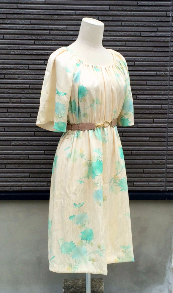 水彩画風の花柄ワンピース ワンピース アトリエ天野泰子 通販｜Creema(クリーマ) 2519616