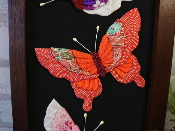 秋の蝶 アゲハ蝶 ちりめん押し絵フレーム タペストリー・壁掛け 夢さき 通販 12719356｜Creema(クリーマ)