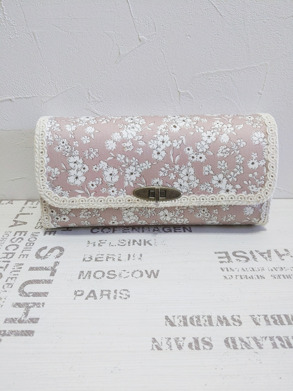 小花柄長財布(スモークピンク) 長財布 cocotte-coco 通販 12688606｜Creema(クリーマ)