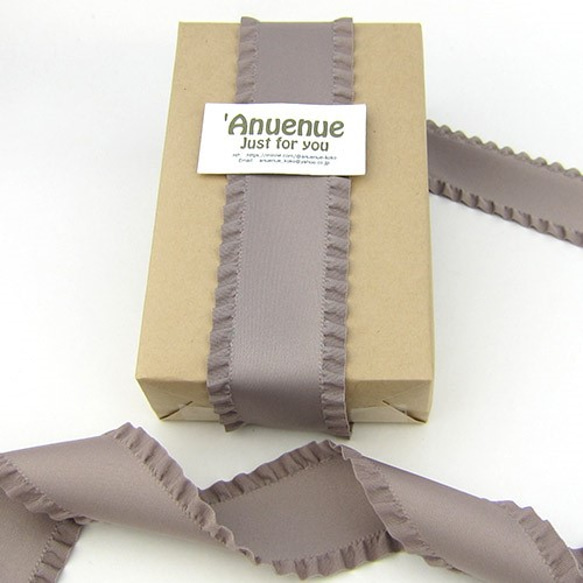 サイドフリルサテンリボン（Beige/ ベージュ) 40mm ×1m リボン・テープ 'Anuenue 通販 8454630｜Creema(クリーマ)