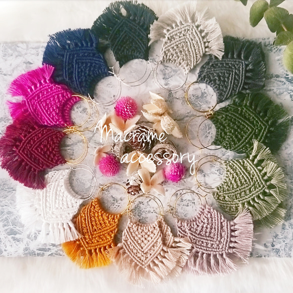macrame piece ピアス（その他） Luire handmade.acc 通販 5065882｜Creema(クリーマ)