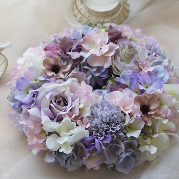 パープルアジサイの夏リース アートフラワー 花のアトリエSugarBaby 通販 12129663｜Creema(クリーマ)