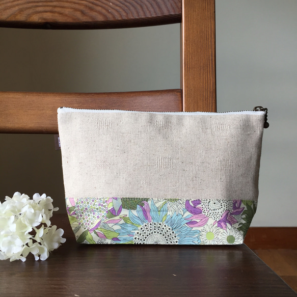 リバティ♪生地使用【ポーチ】PU ポーチ blue93 通販｜Creema(クリーマ) 5536549