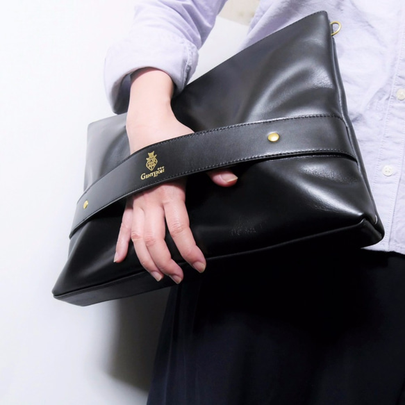 【Extend+】2WAYレザークラッチバッグ 黒 クラッチバッグ GENTLION 通販 3898797｜Creema(クリーマ)