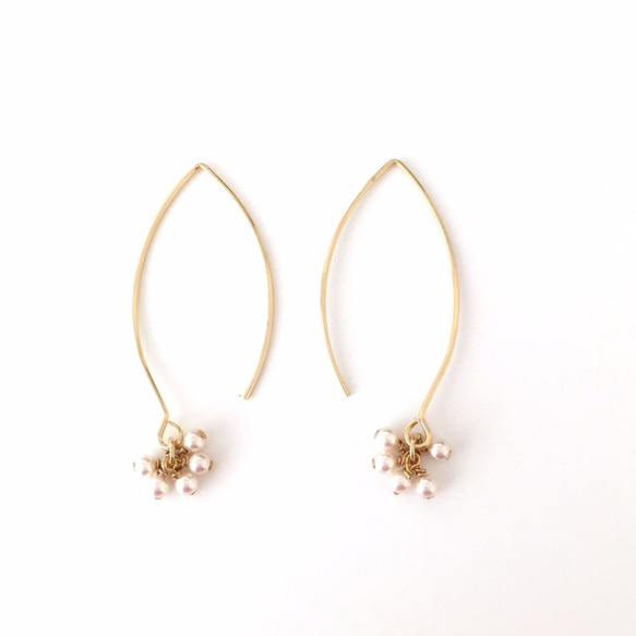 小粒パール フック ピアス ピアス（フック・チェーン） RENjewelry 通販 2351460｜Creema(クリーマ)