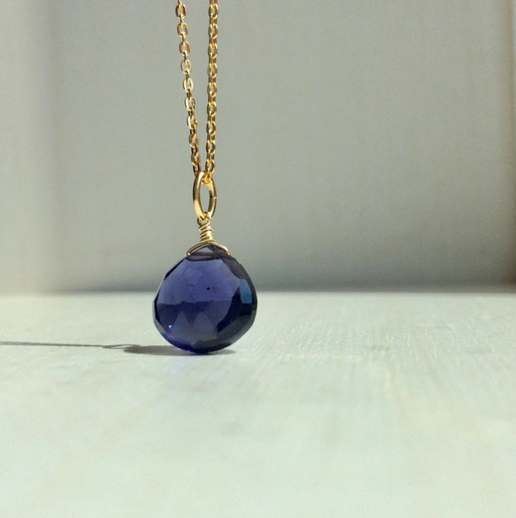 14kgf 宝石質 ‘‘アイオライト‘‘ マロンカット ネックレス・ペンダント Moonlight gallery 通販 5529514 ...