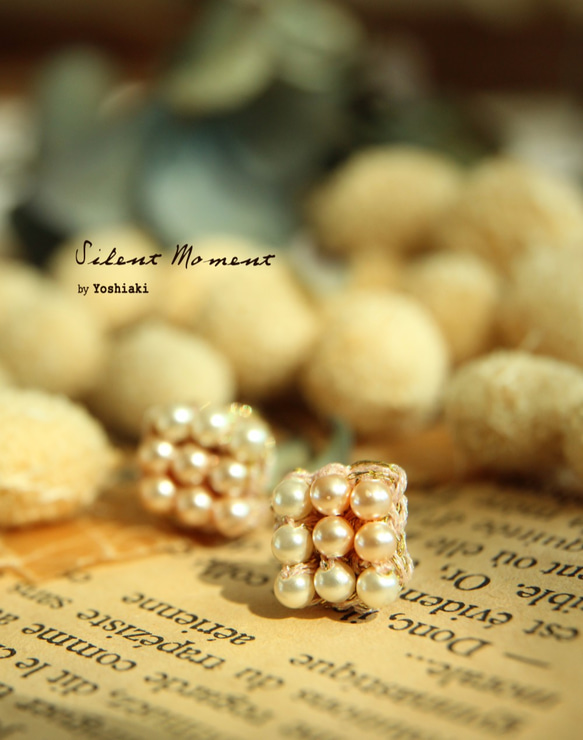 "9"ノスタルジックパールピアスかぎ針編みピーチ4 + 5 ピアス（スタッド・一粒） Silent Moment 通販 3048341 ...