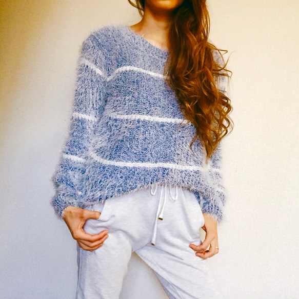 シャギーニットトップス ニット・セーター ちゃい 通販｜Creema(クリーマ) 3137262