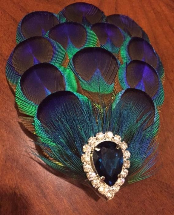 【受注製作】コーデに映える！贵重な孔雀の羽でお作りするヘアピン HP4424 ヘアピン mio's shop 通販 5679307 ...