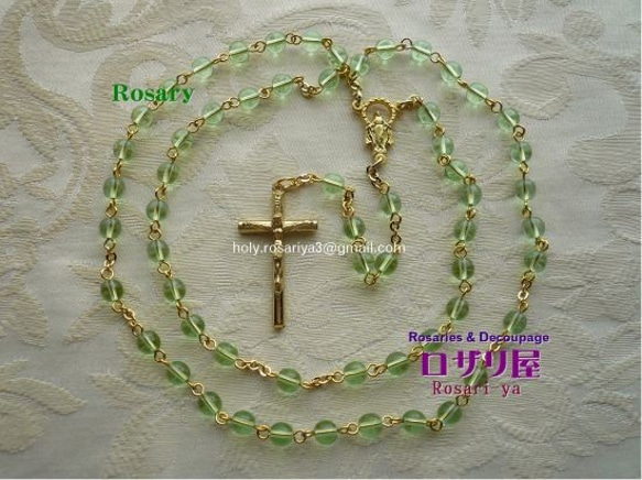 ロザリ屋 ライトグリーンロザリオ その他アクセサリー ロザリ屋／天使の手 通販 12647362｜Creema(クリーマ)