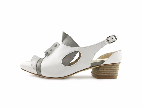 [The Deep] Cliopsis - White / gray - Special 3D modeling *Po パンプス clave ...