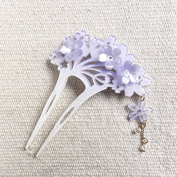 ステンドチェリー、ボブ、プラグを送る - パープルシルバー かんざし 十五阿布 通販 3283603｜Creema(クリーマ)