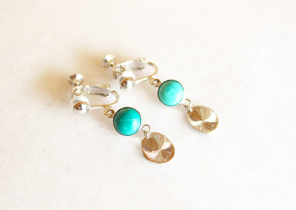 hacco ターコイズイヤリング イヤリング・ノンホールピアス INORIs 通販 5272095｜Creema(クリーマ)