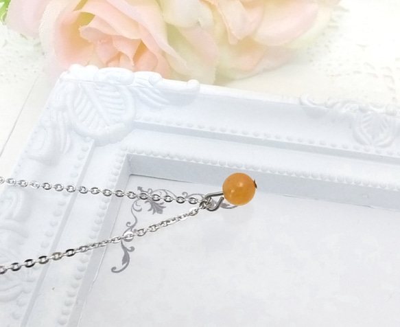 ストレス解消オレンジアベンチュリン1粒のステンレスネックレス/アレルギー対応 ネックレス・ペンダント nyan_nyanko 通販 ...