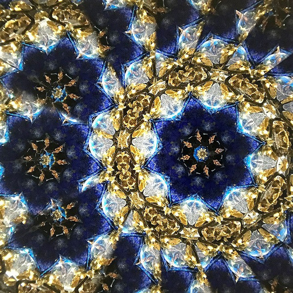 一点物のオリジナル！贈り物に！天然石の万華鏡 希望の灯り『Hope ブルー』オイル万華鏡、mk-hopeb【誕生日】【母 立体・オブジェ ...