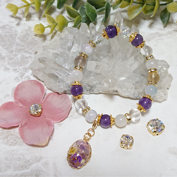 【アメジスト】天然石ブレスレット No.2 ブレスレット morisizuku 通販 11602012｜Creema(クリーマ)