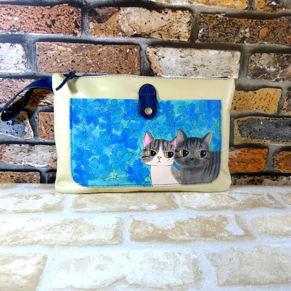 手描きポケットのクラッチバッグ クラッチバッグ muku2 通販 2468797｜Creema(クリーマ)