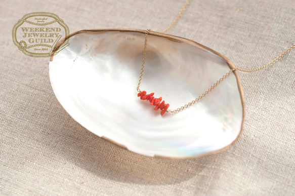 [14KGF] En vacances レッドコーラルのネックレス WJG_N006 ネックレス・ペンダント WeekendJewelryGuild 通販｜Creema(クリーマ) 1203635