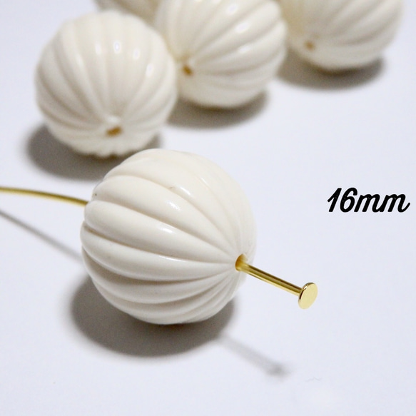 アクリルビーズ【アイボリー16mm】 ビーズ chulo 通販｜Creema(クリーマ) 3149340