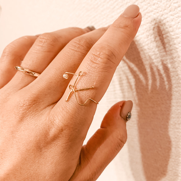 イニシャル K ring 指輪・リング VENE 通販 8510990｜Creema(クリーマ)